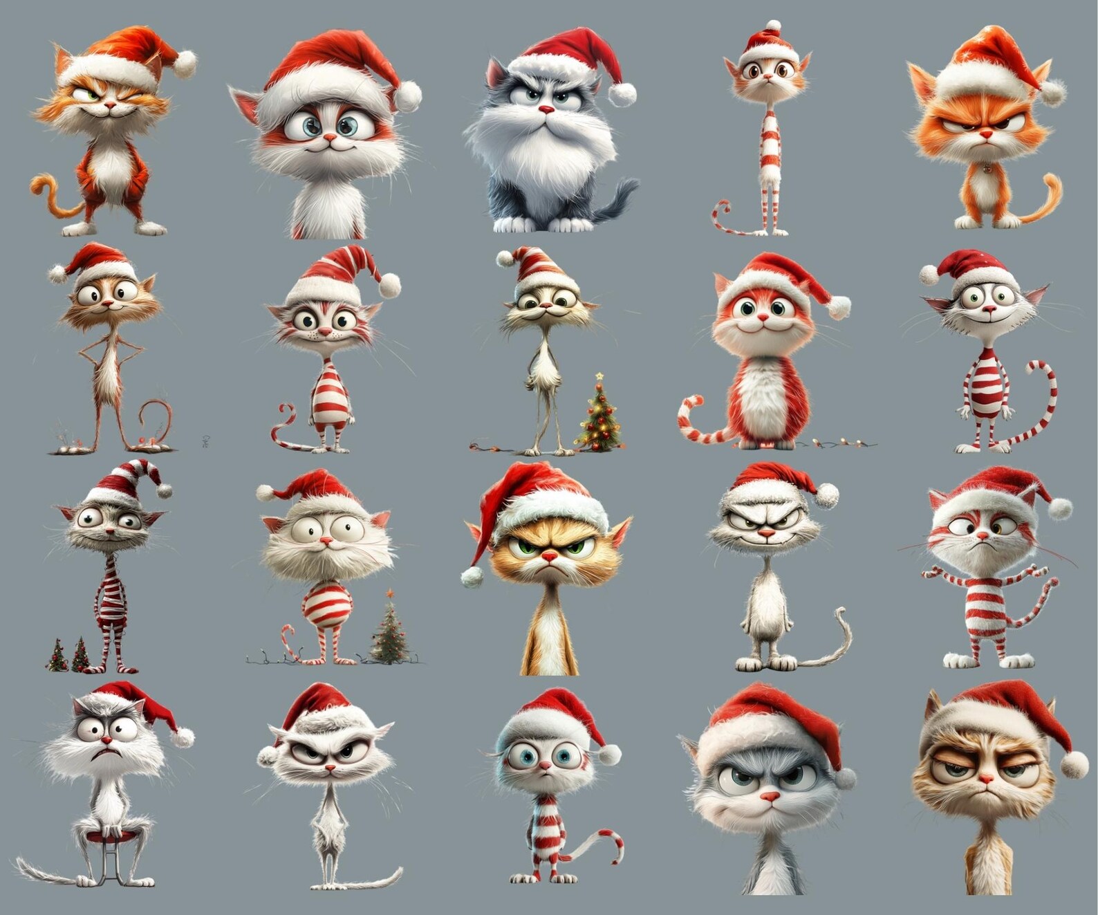 70+ Christmas Cats Clipart Bundle: Festive Santa Cat Pngs (transparent ...