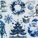 230+ Blue Christmas Clipart Bundle: Whimsical Holiday PNG Graphics ...
