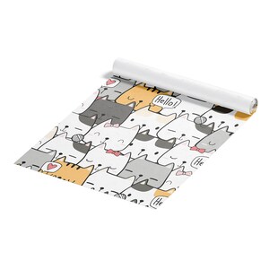 Cute Cat Wallpaper for Kids' Room Playful Animal Wallpaper for Bedrooms ...