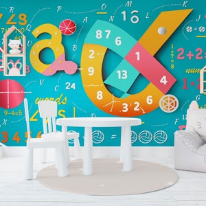 Learning Wallpaper Math Wallpaper for Nursery Decor Peel and Stick ...