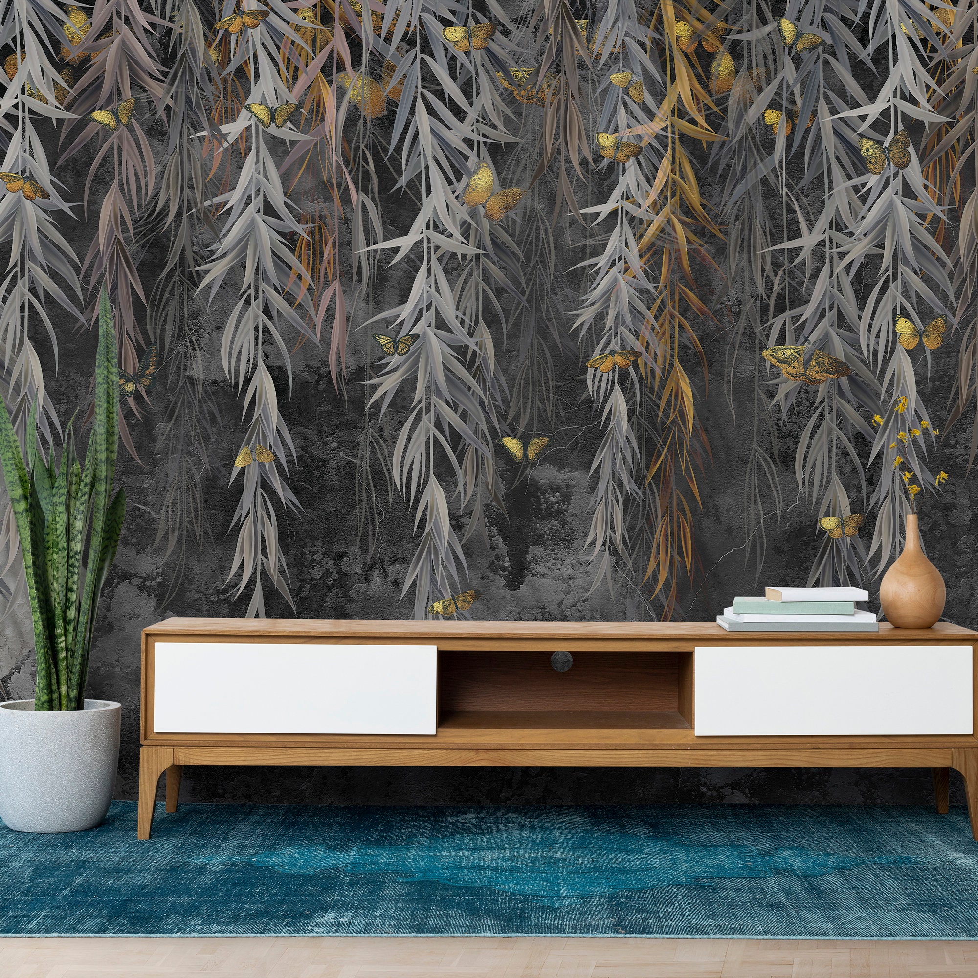 Forest Wallpaper for Luna Moths Print Peel and Stick Mural 3d Wallpaper ...