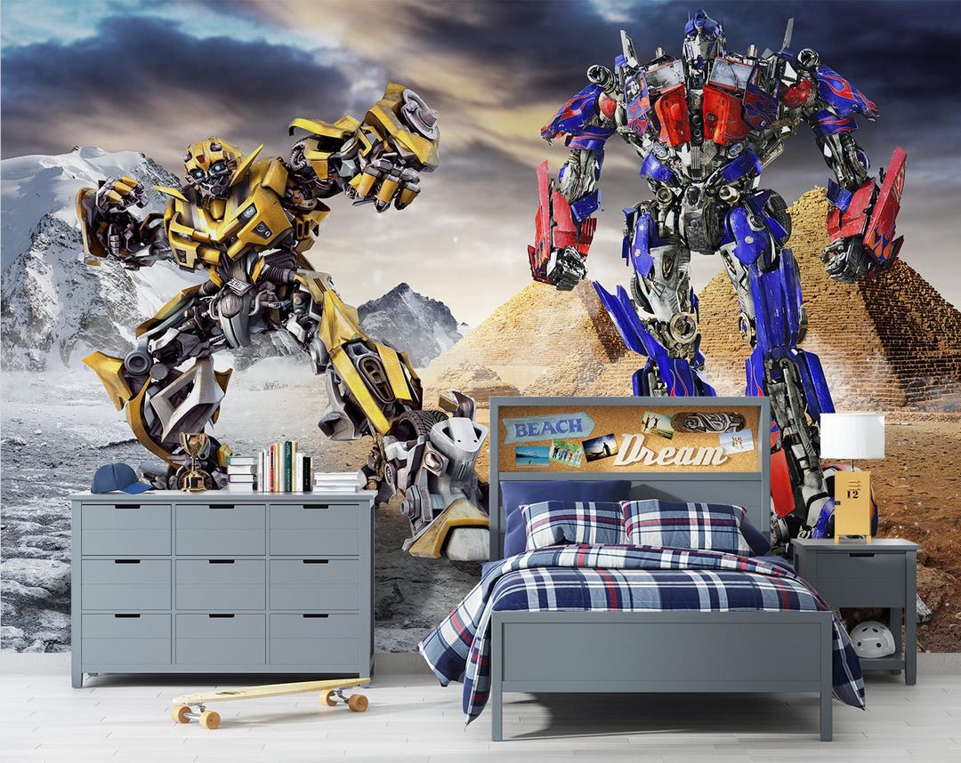 Transformers Wall Mural for Kids Room Robot Wallpaper Peel and Stick ...