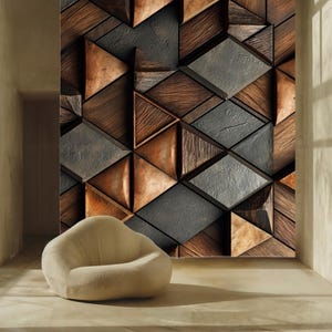 Wood Pattern Wall Mural Geometric Wall Murals Abstract Wall Murals for ...