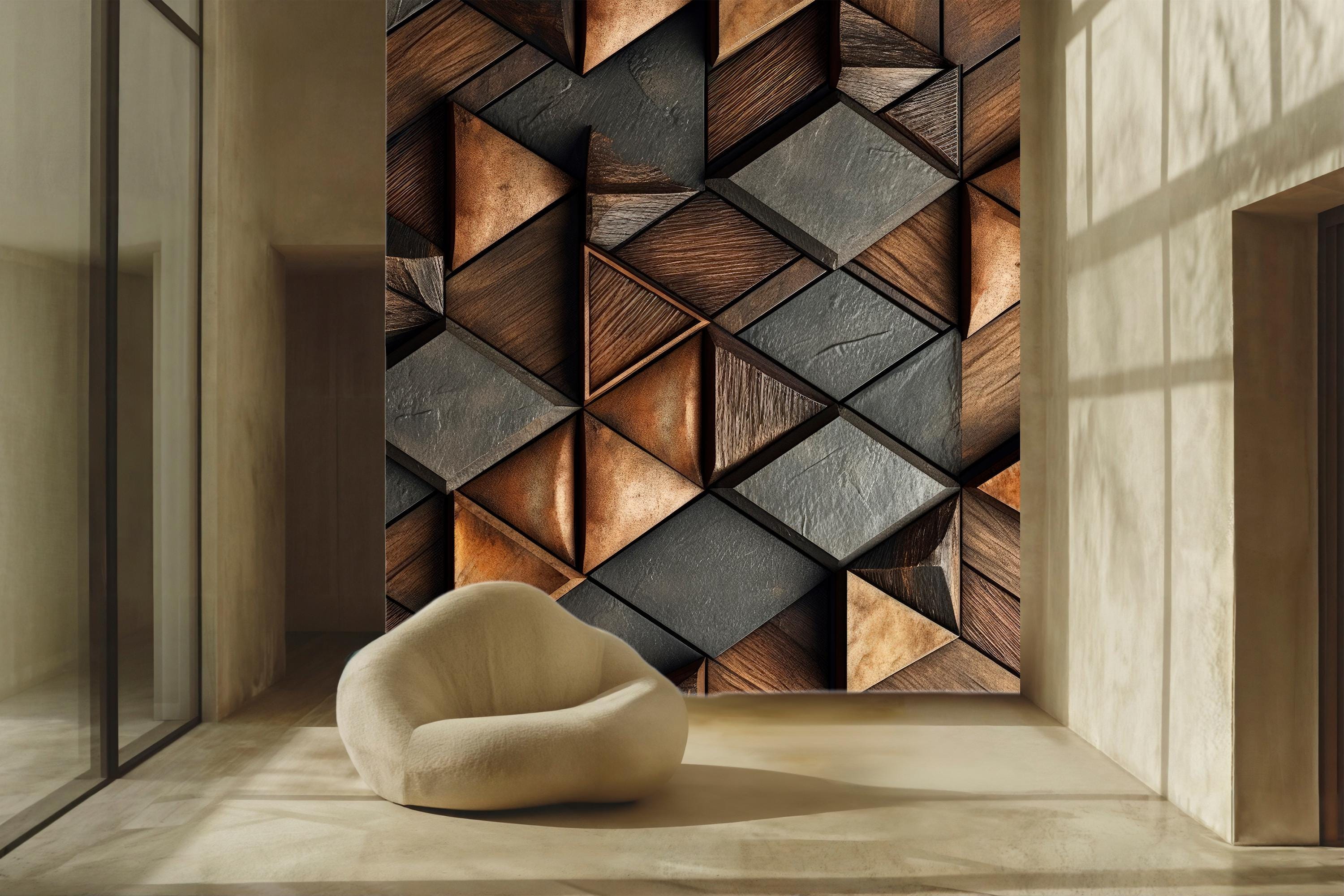 Wood Pattern Wall Mural Geometric Wall Murals Abstract Wall Murals for ...