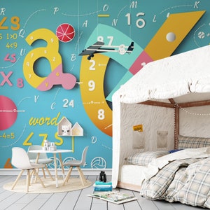 Learning Wallpaper Math Wallpaper for Nursery Decor Peel and Stick ...