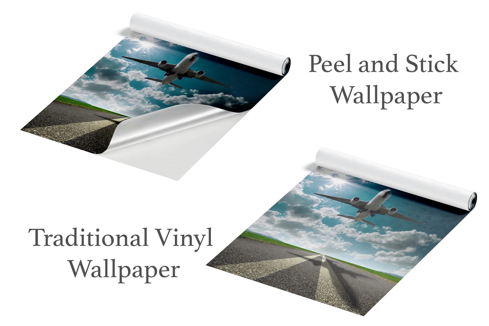 3D Airplane Wall Mural Aviation Wall Art for Living Room Peel and Stick ...