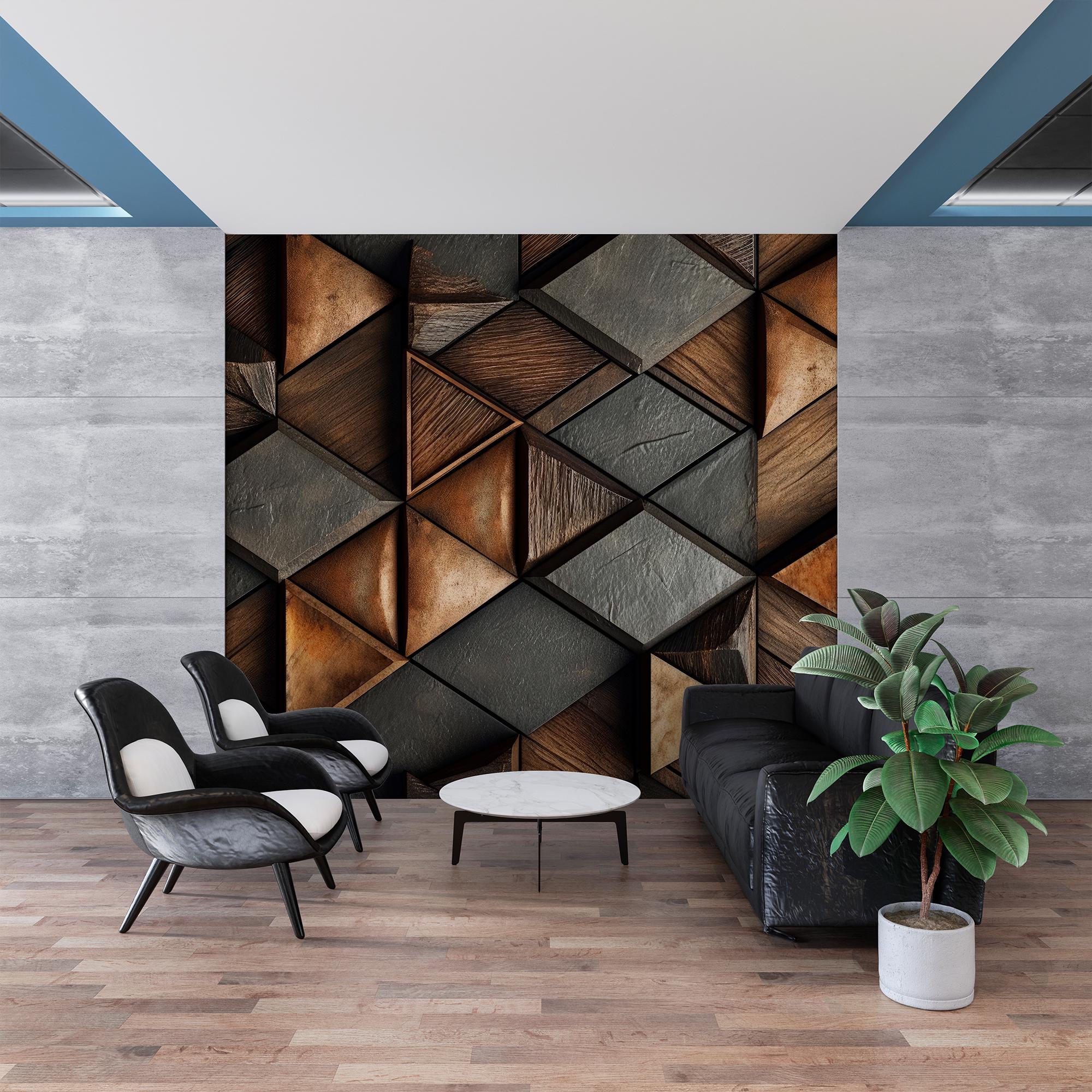 Wood Pattern Wall Mural Geometric Wall Murals Abstract Wall Murals for ...