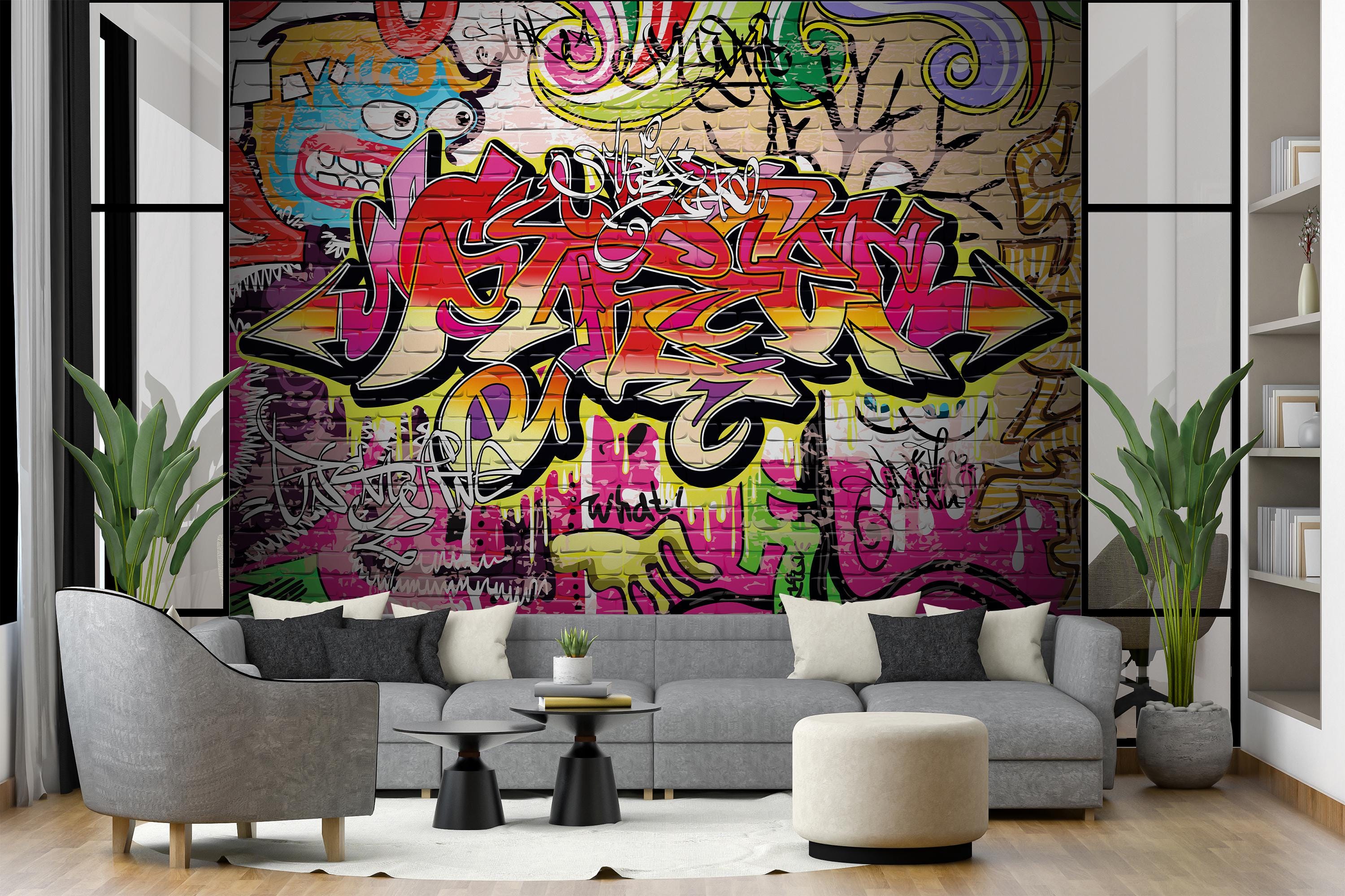 Graffiti Mural Wallpaper Urban Street Art Wallpaper Street Style Wall ...