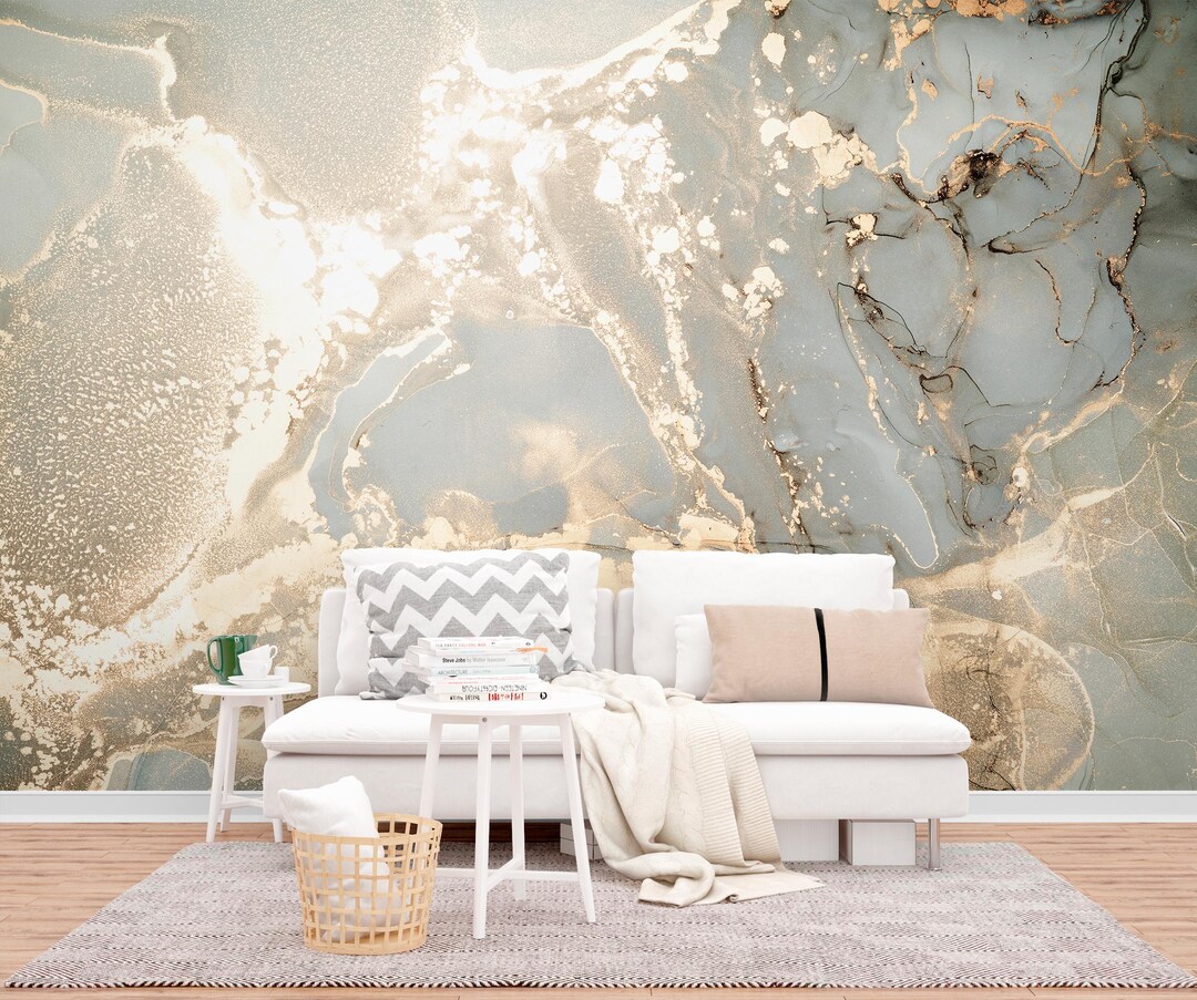 Luxury Marble Wallpaper for Bedroom Gold Abstract Wall Mural for Living ...