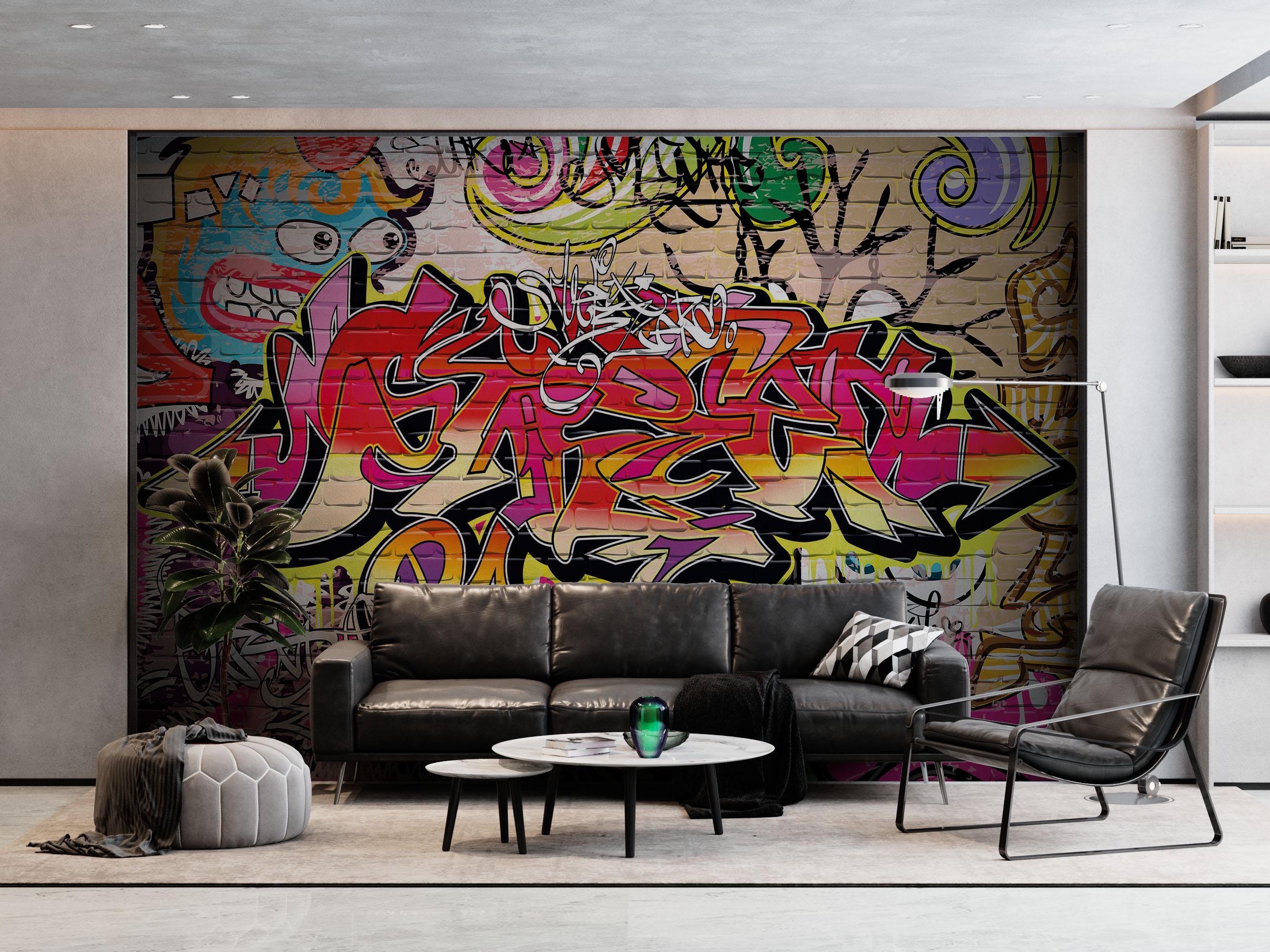 Graffiti Mural Wallpaper Urban Street Art Wallpaper Street Style Wall ...