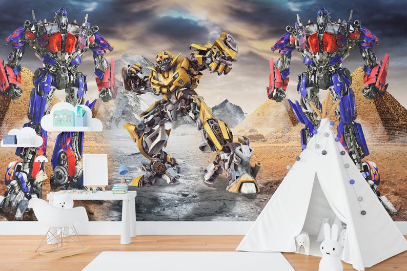 Transformers Wall Mural for Kids Room Robot Wallpaper Peel and Stick ...