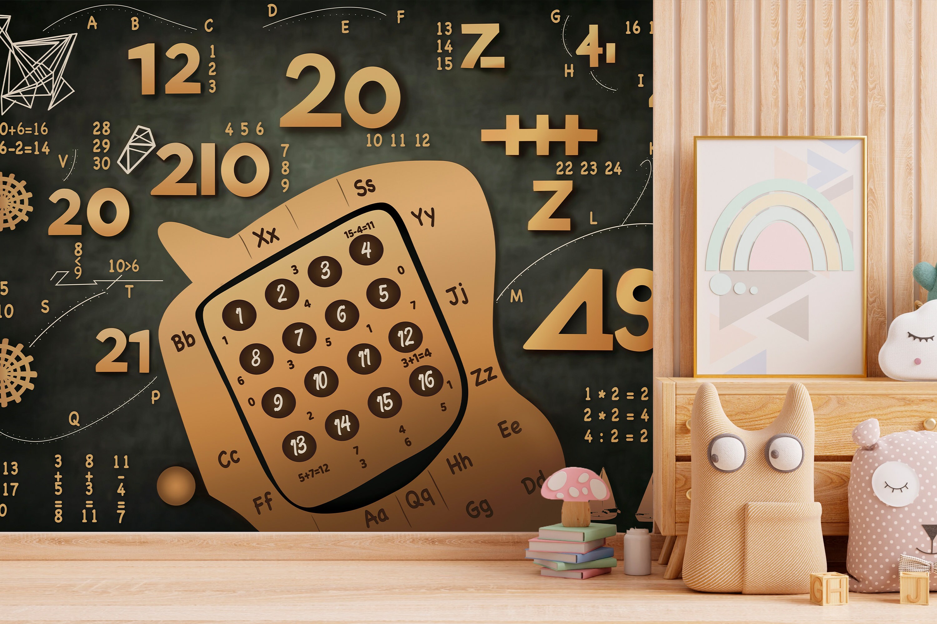 Numbers Wallpaper Math Wallpaper for Children Room Peel and Stick Mural ...