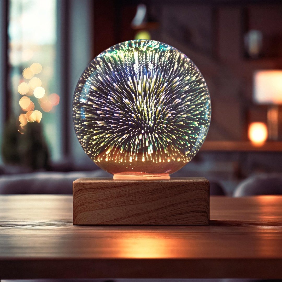 3D Fireworks Night Lamp, Bedside Night Light, Christmas Gift, Fireworks ...