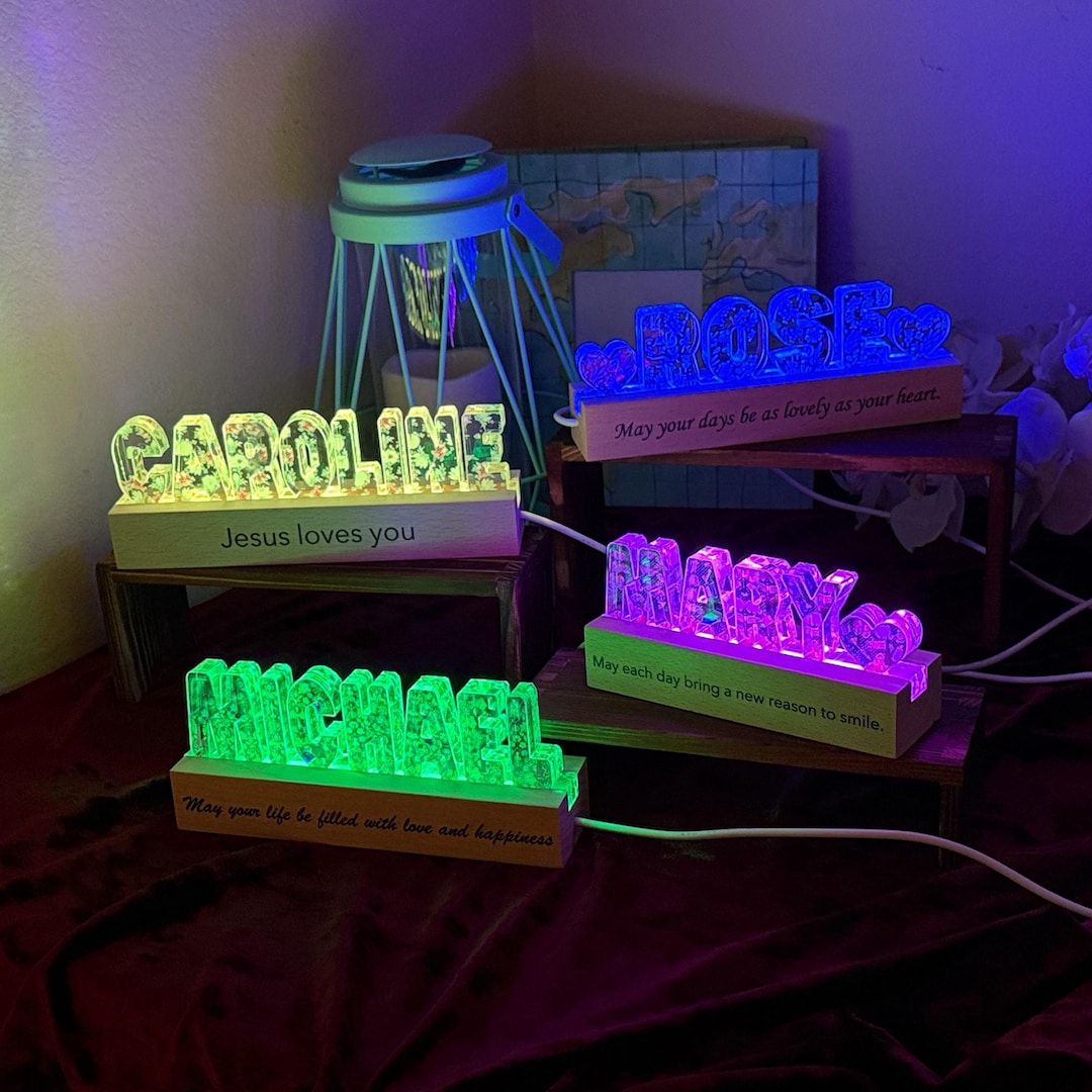 Letter Lamp Custom Name Letter Desk Lamp for Nursery Decoration Bedside ...