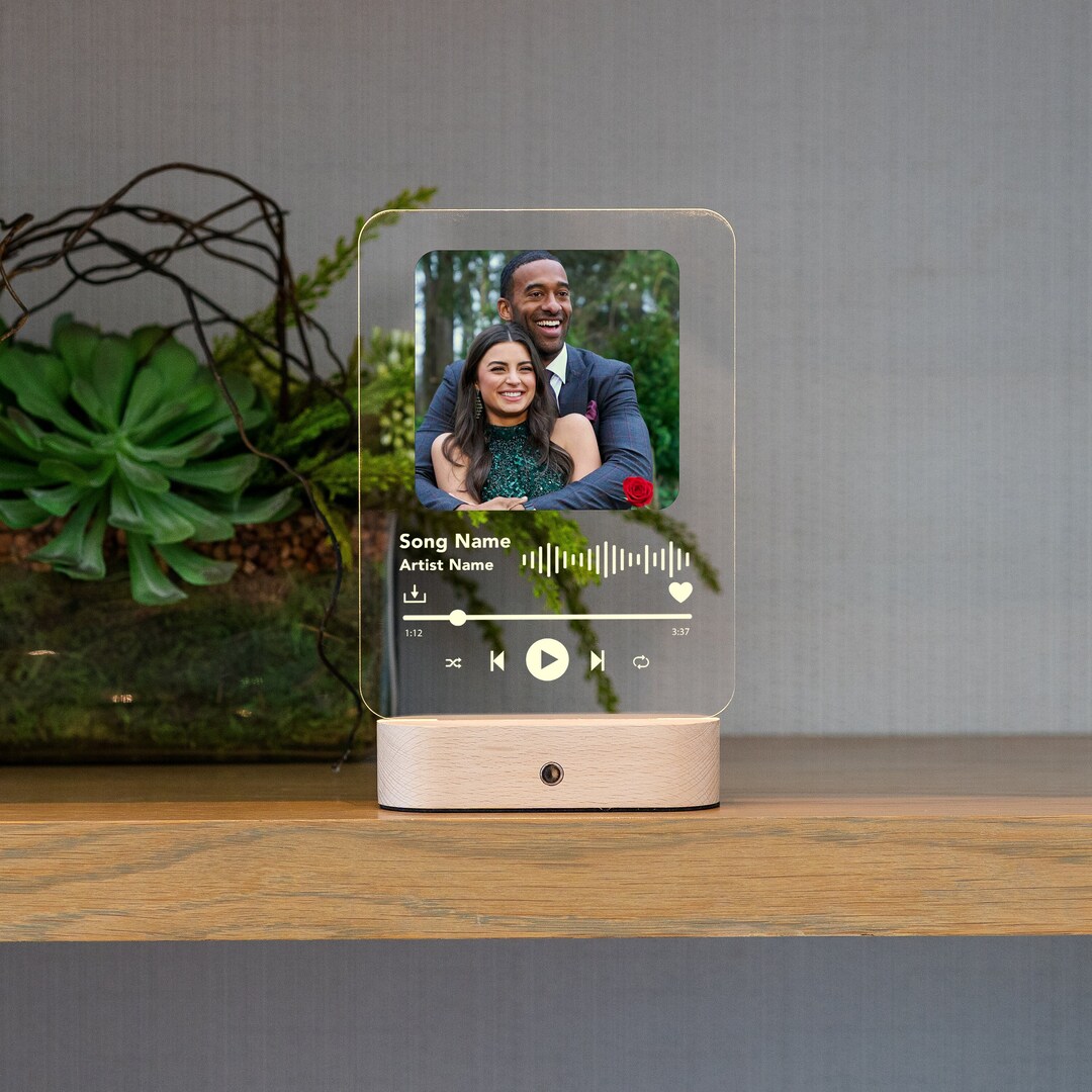 Personalized Music Plaque With Wood Stand, Custom Album Cover Song ...