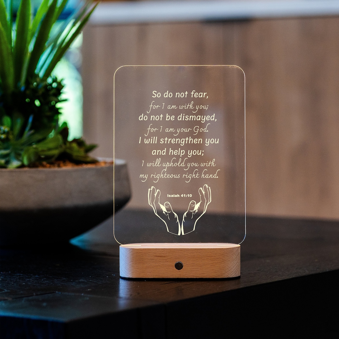 Personalized Bible Verse LED Light, Favorite Bible Quote Plaque With ...