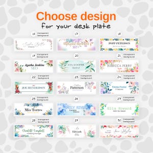 Flower Office Sign, Personalized Desk Name Plate, Coworkers Gift, Desk ...