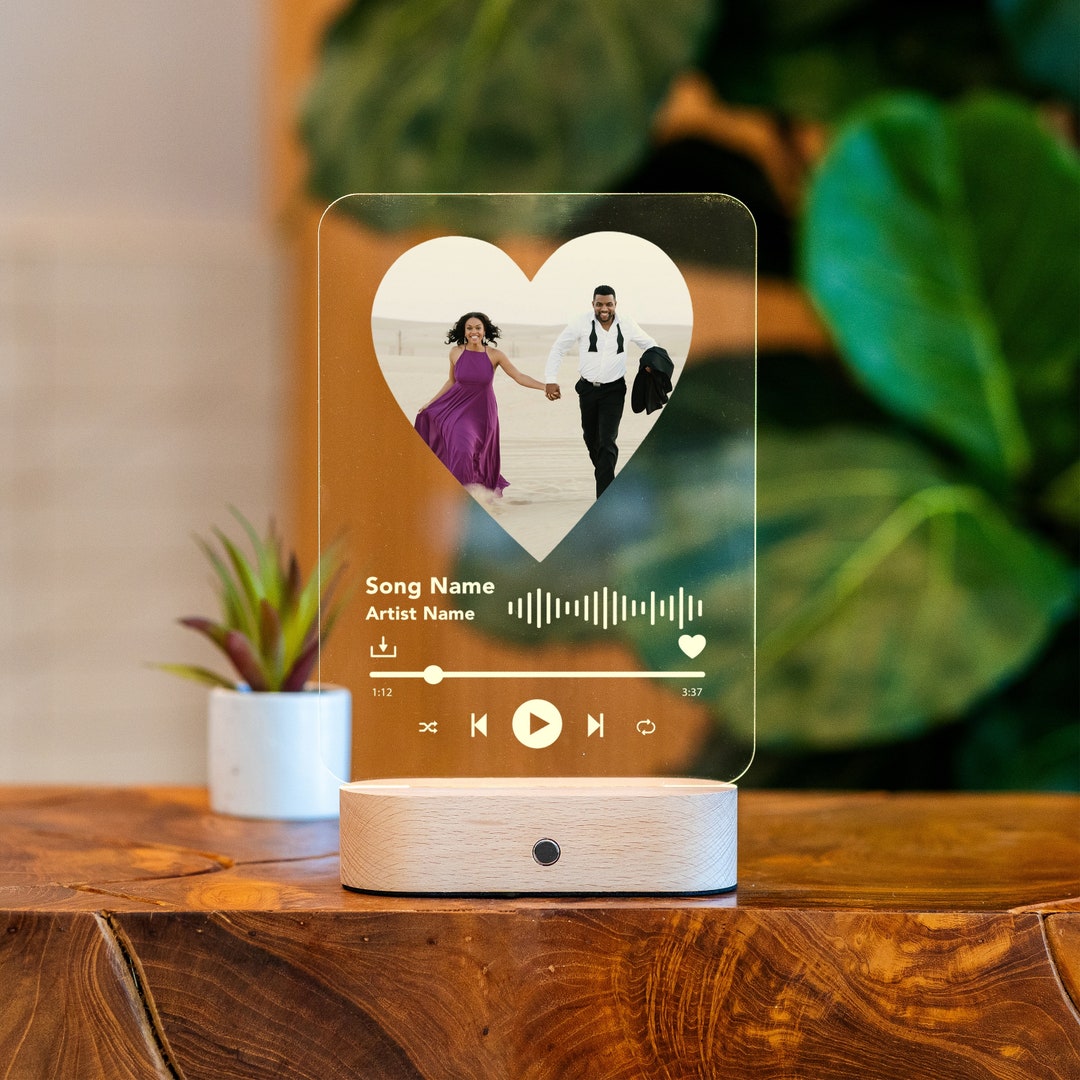 Custom Couple Photo Song Plaque, Custom Acrylic Music Plaque, Album ...