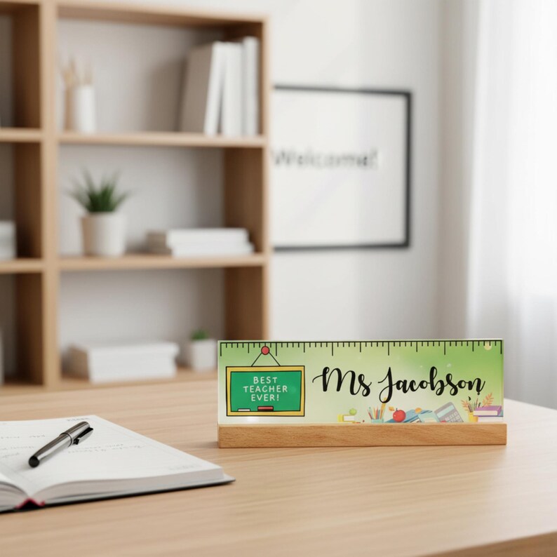 Teacher Appreciation Gift: Desk Name Plate, Personalized Classroom ...