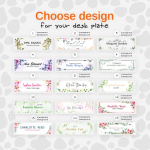 Flower Office Sign, Personalized Desk Name Plate, Coworkers Gift, Desk ...