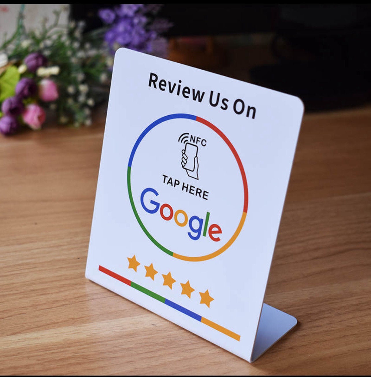 NFC Google Stand | White | Tap to Leave A Review - Etsy