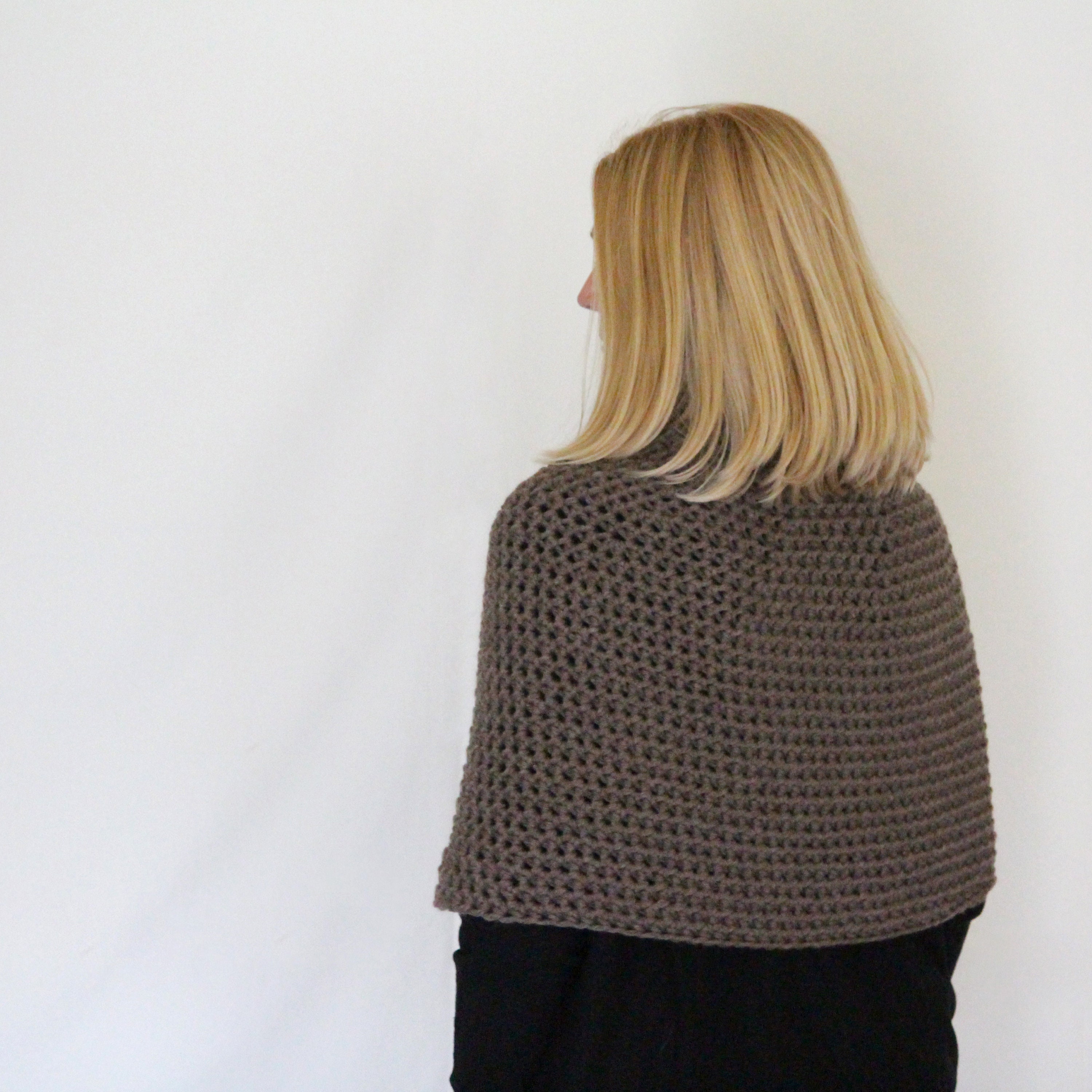 Women Capelet, Taupe Capelet, Short Cape, Turtleneck Cape, Minimalist ...