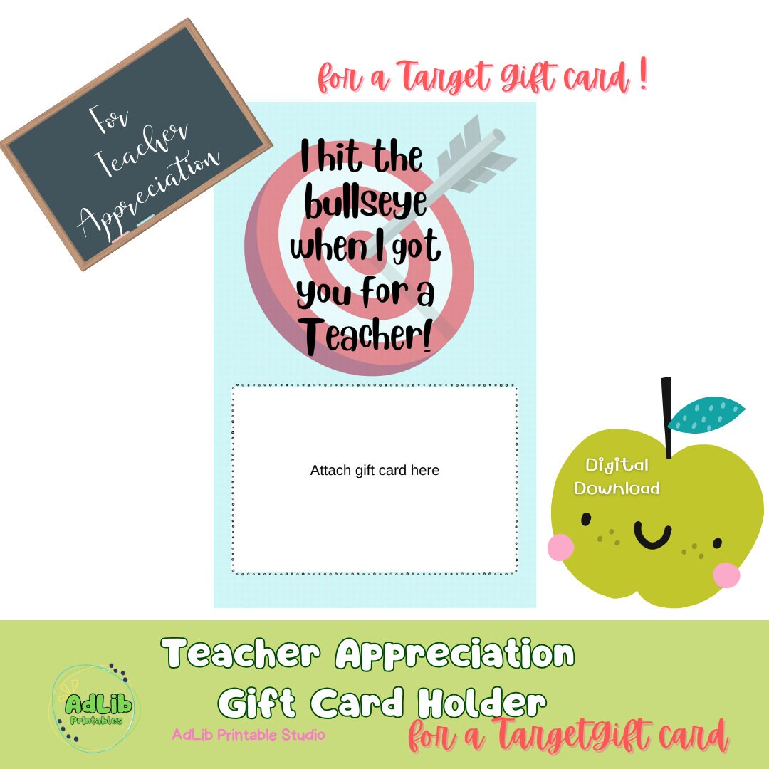 Teacher Appreciation Gift Card Holder for Target Gift Card - Etsy