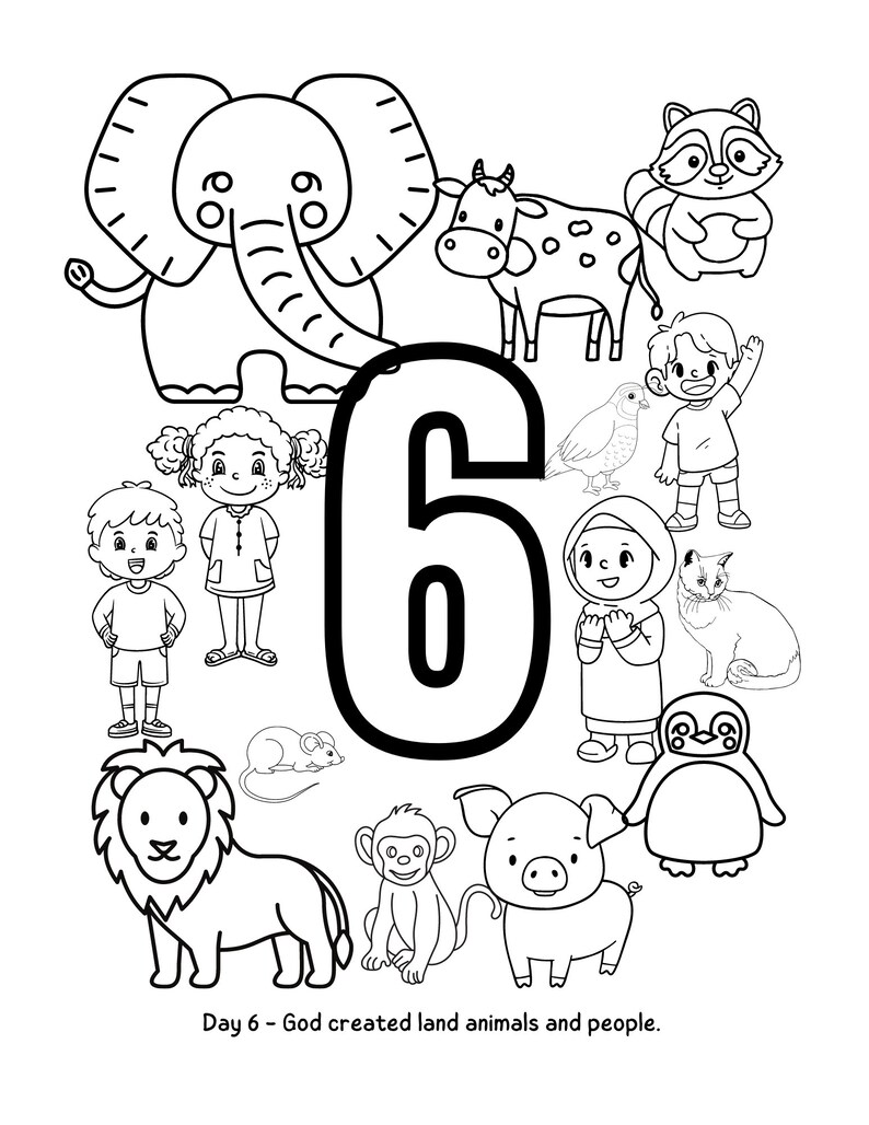 Preschool Days of Creation Coloring Pages Printable - Etsy