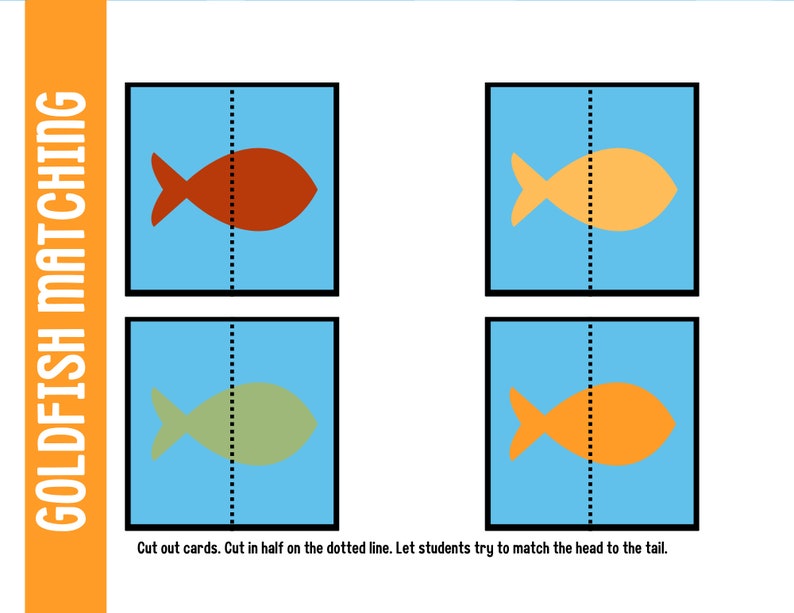 Colored Goldfish Preschool Printable Activities - Etsy