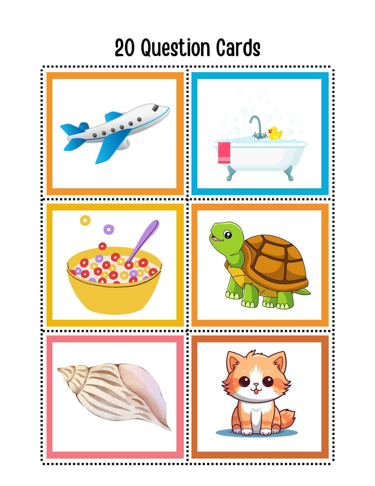 Printable 20 Questions Game Cards - Etsy UK