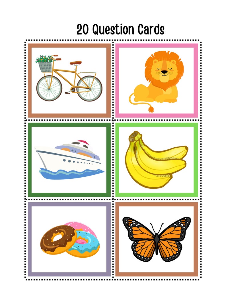 Printable 20 Questions Game Cards - Etsy UK