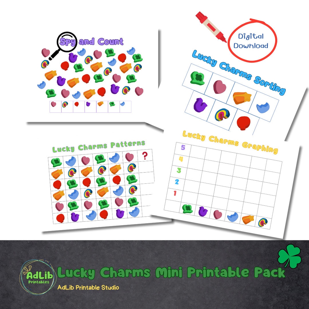 Lucky Charms Mini Printable Pack for Preschool & Kindergarten - Etsy