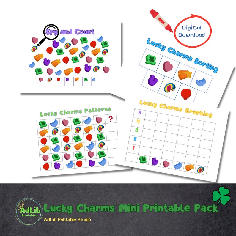 Lucky Charms Mini Printable Pack for Preschool & Kindergarten - Etsy