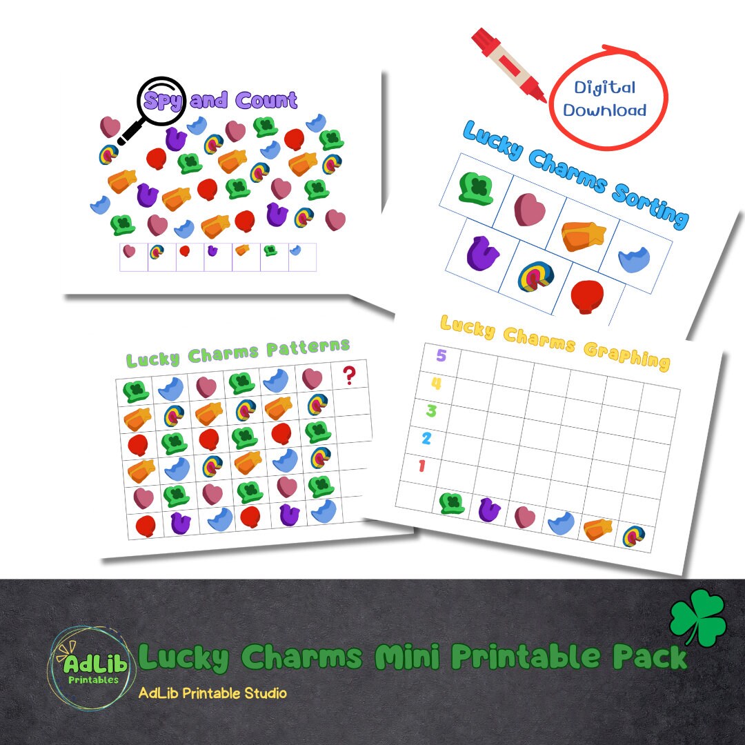 Lucky Charms Mini Printable Pack for Preschool & Kindergarten - Etsy