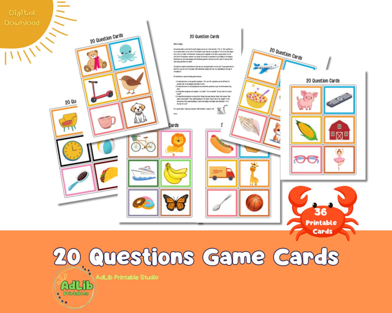 Printable 20 Questions Game Cards - Etsy UK