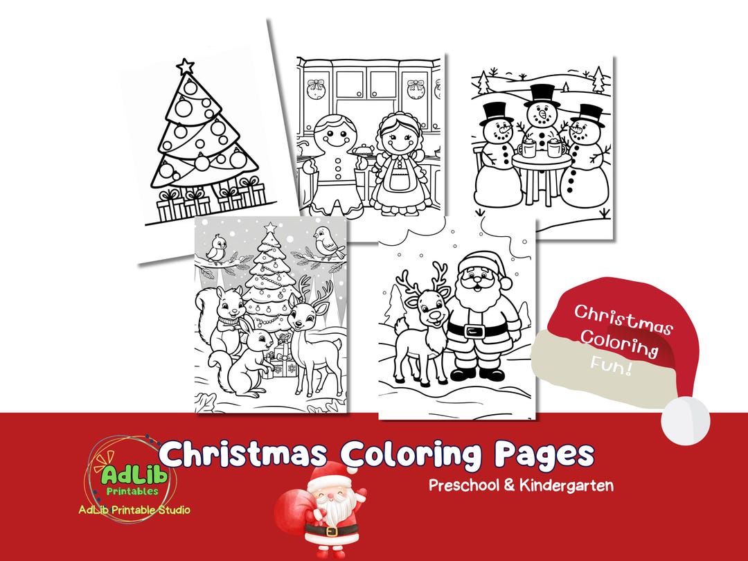 Christmas Coloring Pages for Preschool - Etsy