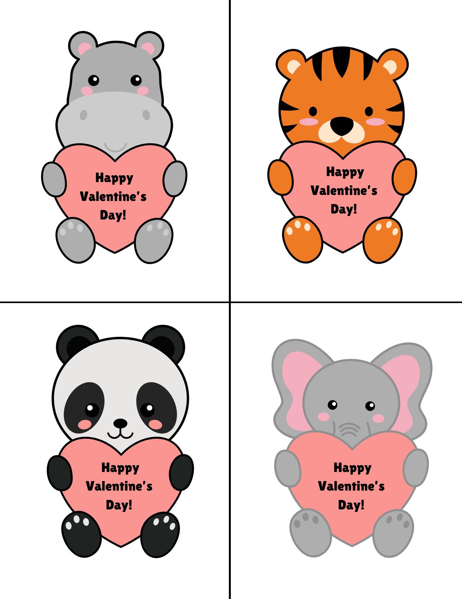 Kid's Printable Valentine's Day Cards - Etsy