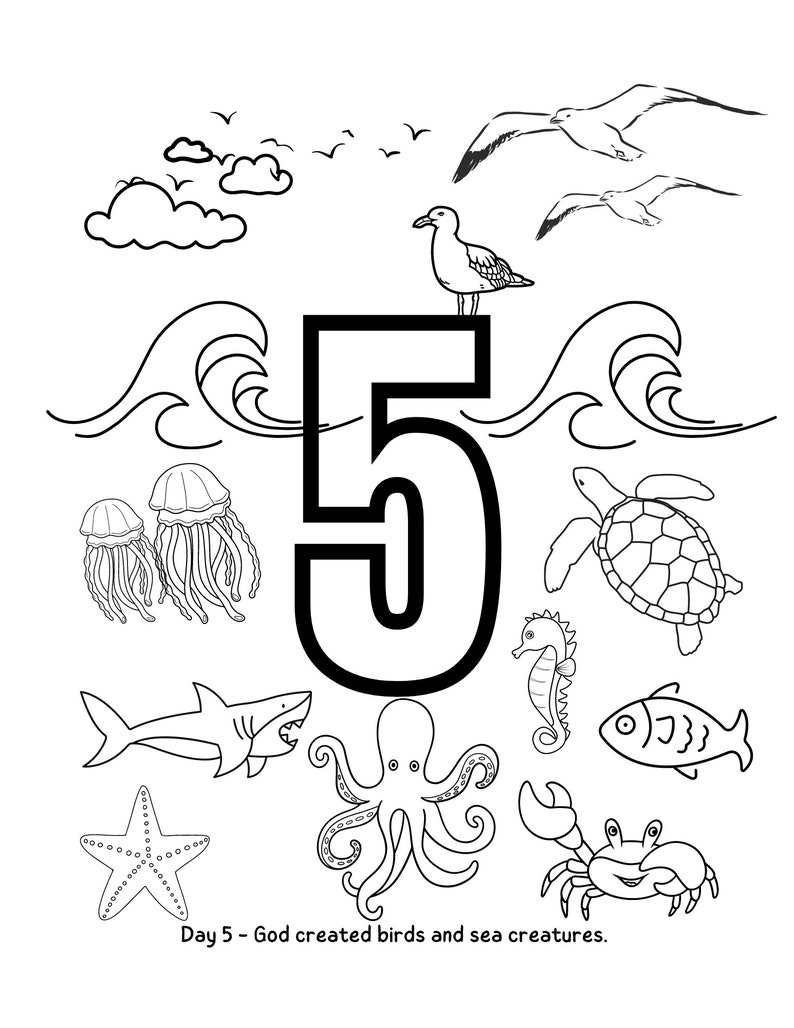 Preschool Days of Creation Coloring Pages Printable - Etsy