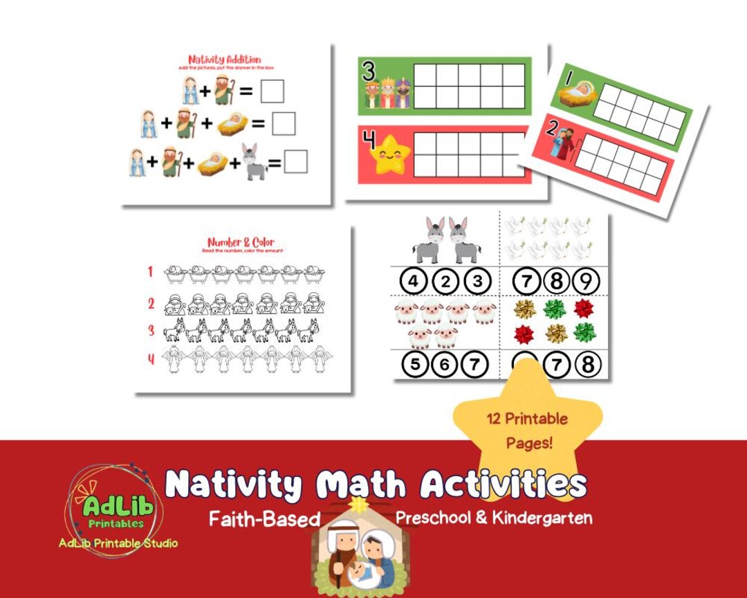 Nativity Math Activities for Preschoolers & Kindergartners - Etsy