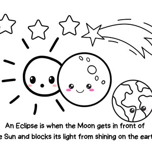 2024 Solar Eclipse Preschool Coloring Pack - Etsy