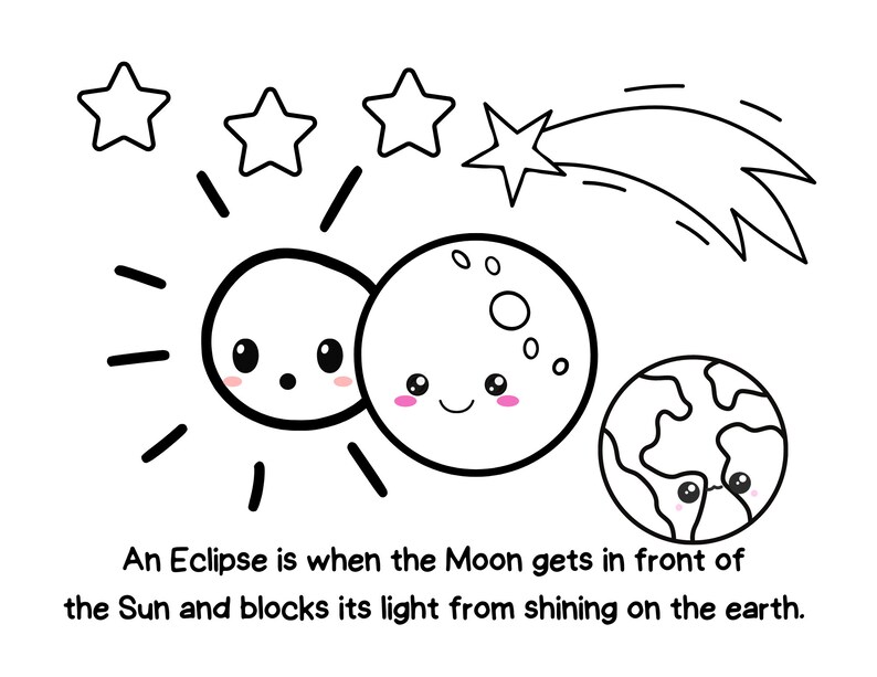 2024 Solar Eclipse Preschool Coloring Pack - Etsy