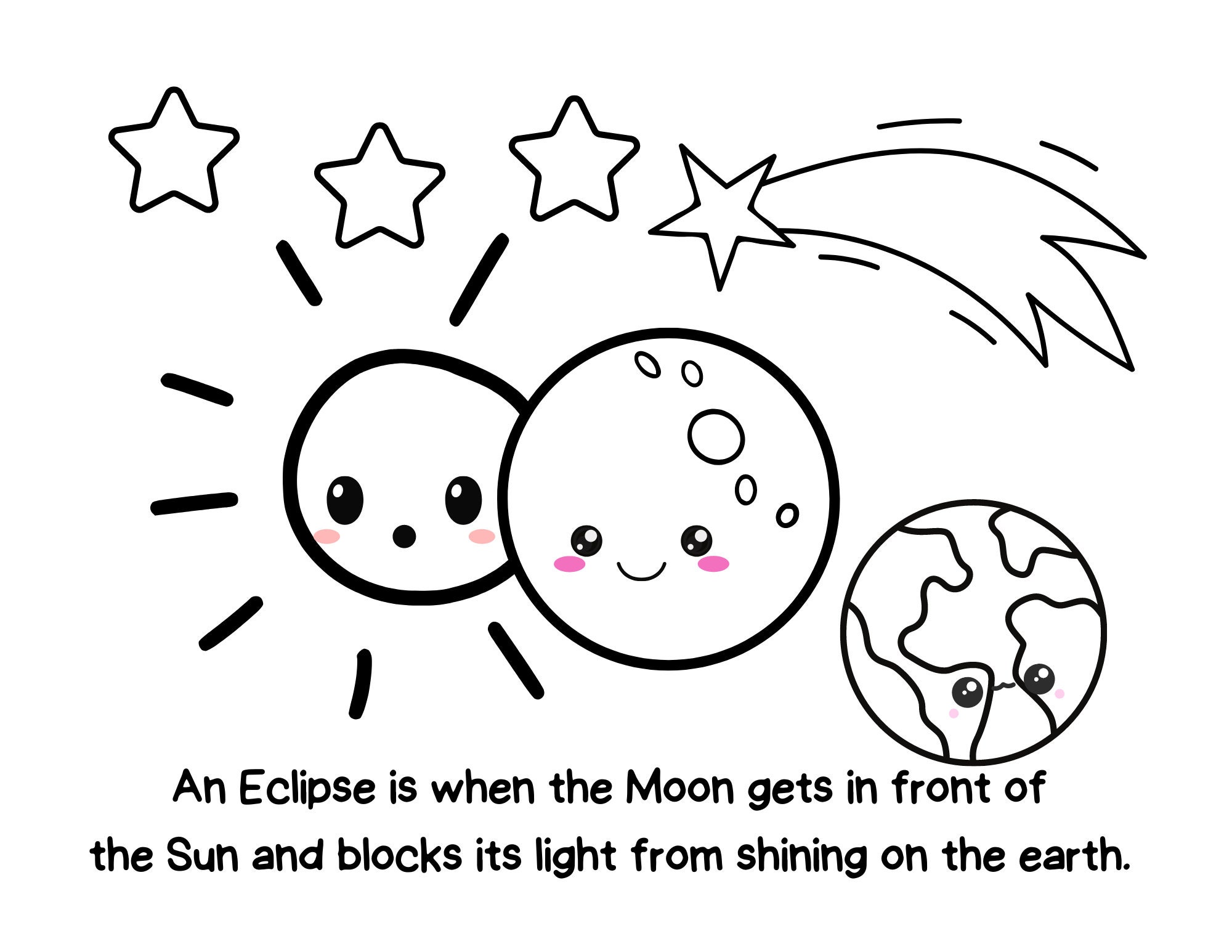 2024 Solar Eclipse Preschool Coloring Pack - Etsy