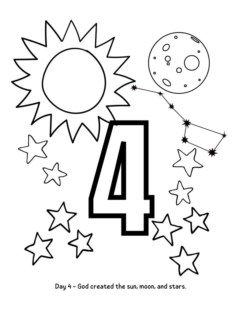 Preschool Days of Creation Coloring Pages Printable - Etsy