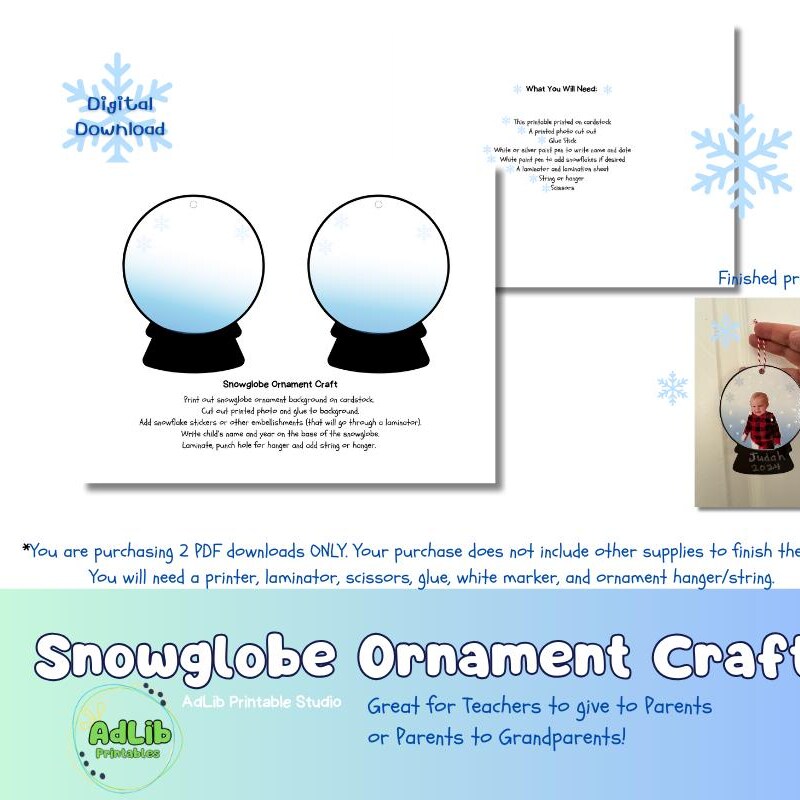 Handprint Snowglobe - Etsy