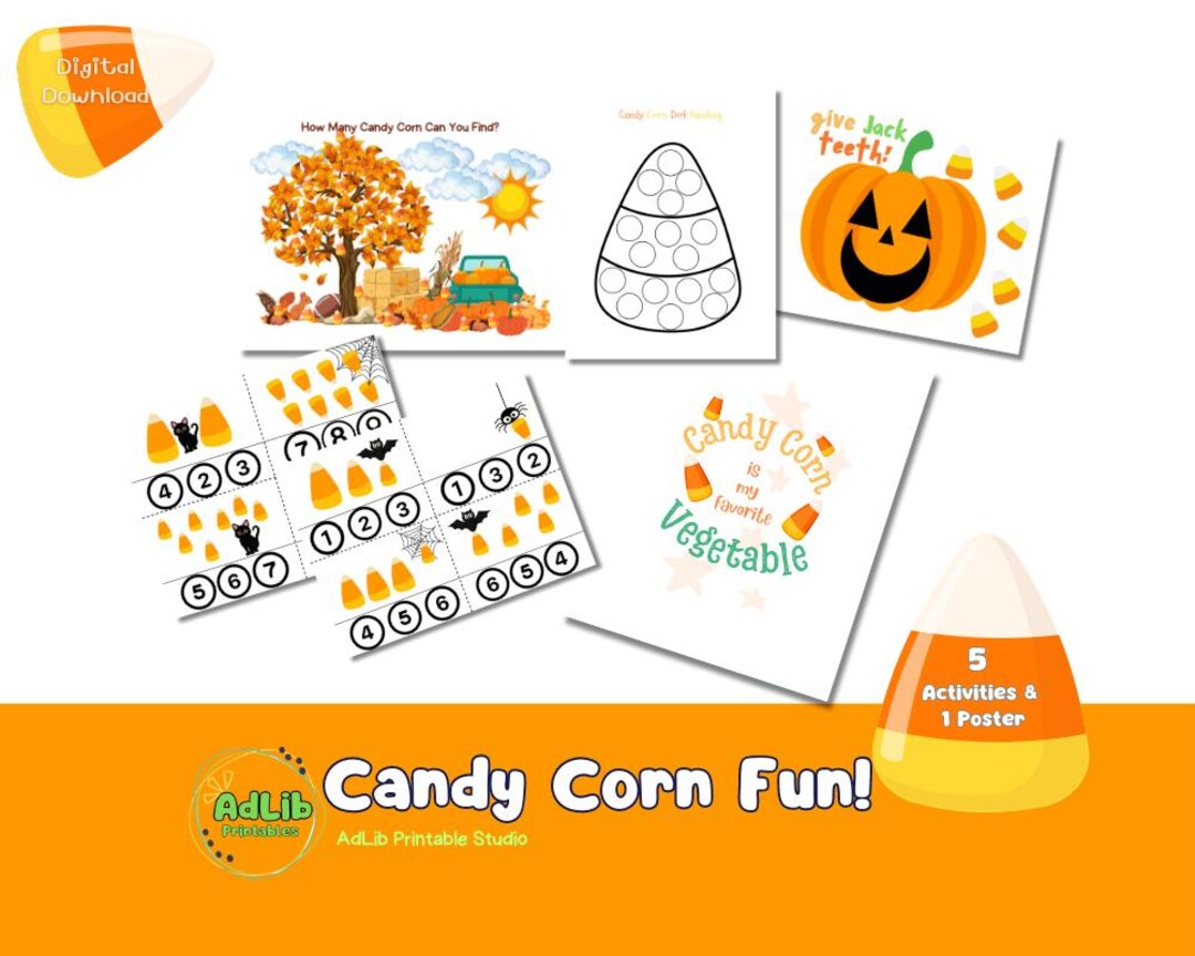 Preschool Candy Corn Fun Printables - Etsy