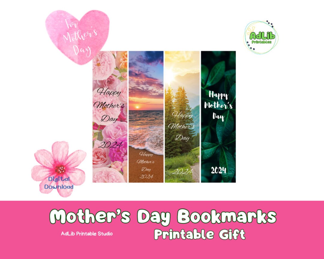 Mother's Day Printable Bookmarks for Mom - Etsy