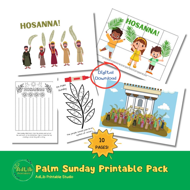 Palm Sunday Printable Pack for Preschool & Kindergarten - Etsy