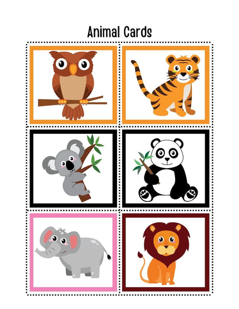 Printable Animal Cards for Preschoolers - Etsy