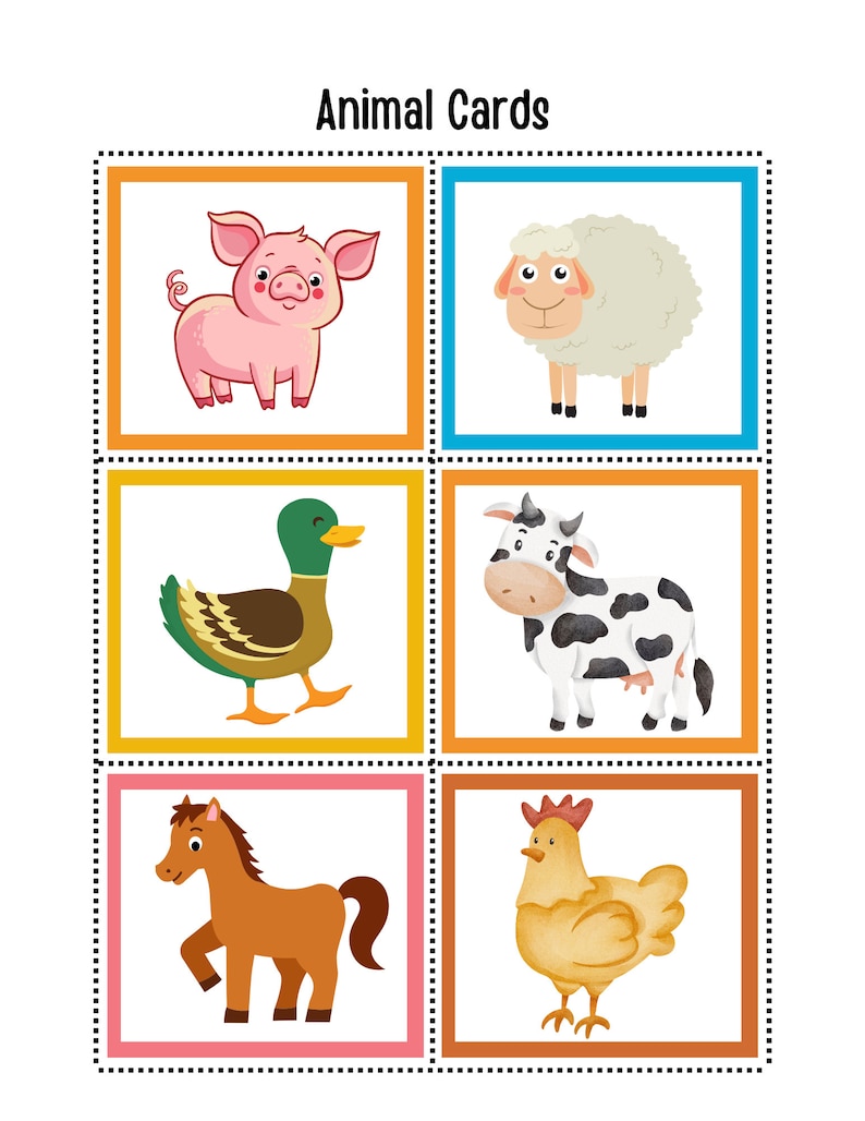 Printable Animal Cards for Preschoolers - Etsy