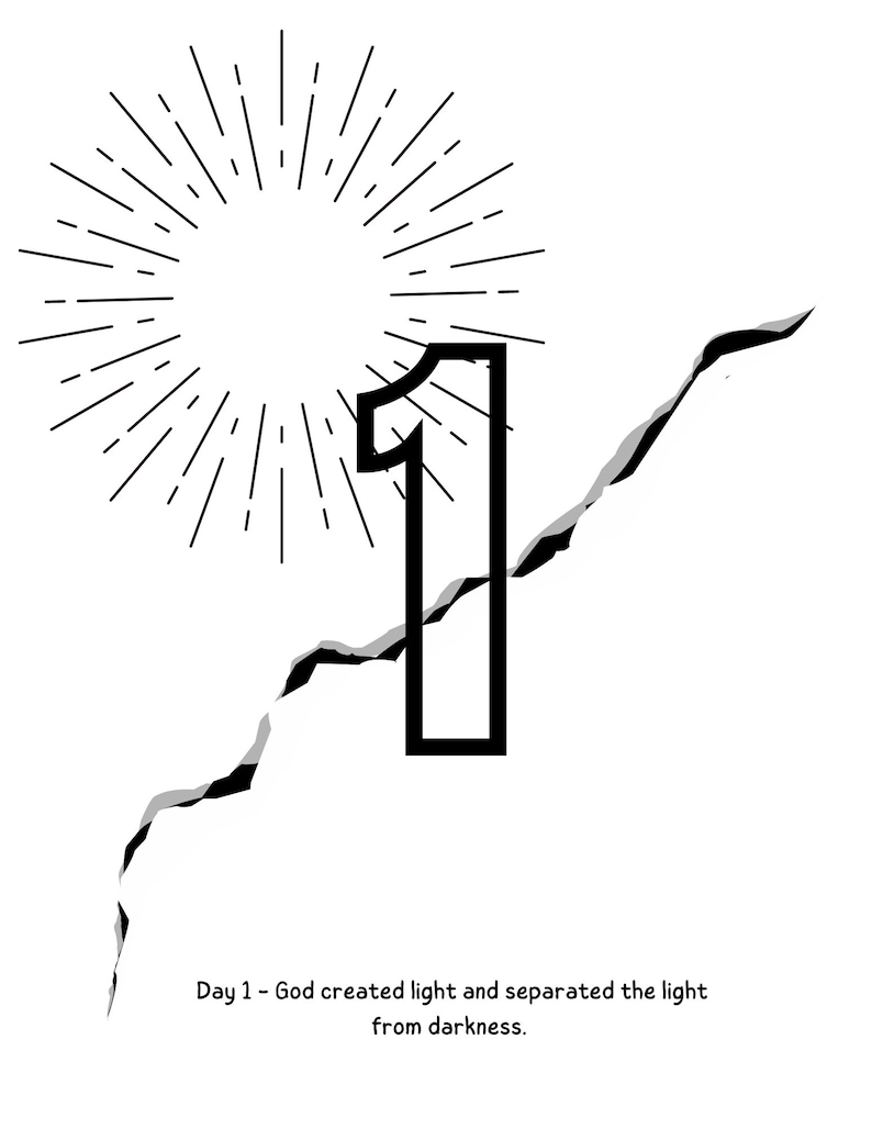 Preschool Days of Creation Coloring Pages Printable - Etsy